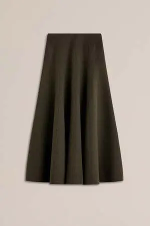 Scanlan Theodore Long Panelled Wool Skirt - Army