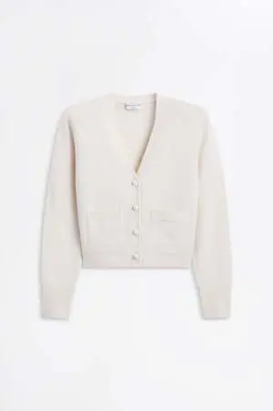 Scanlan Theodore Cashmere V-neck Cardigan - Chalk