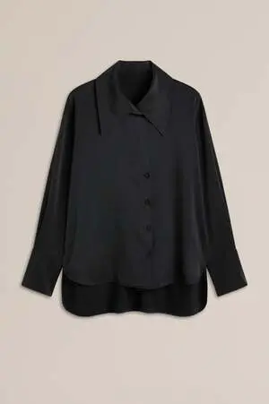 Scanlan Theodore Sueded Silk Shirt - Black