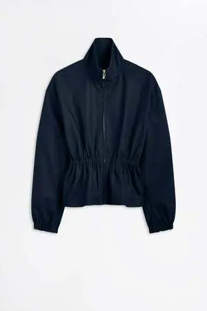 Scanlan Theodore Cotton Funnel Neck Jacket - Navy
