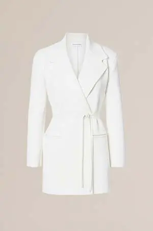 Scanlan Theodore Crepe Knit Tailored Jacket - Cream