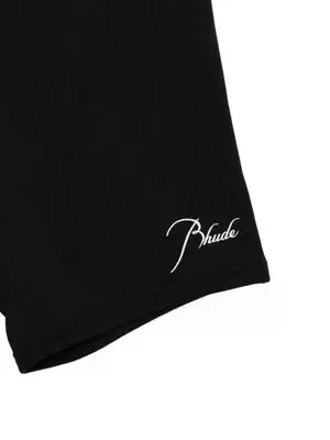 Rhude Classique Embroidered Shorts - Black