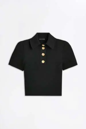 Scanlan Theodore Crepe Knit Poppy Shirt - Black