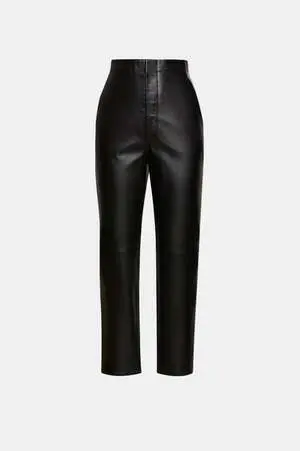 Scanlan Theodore Leather Slim Crop Trousers - Black