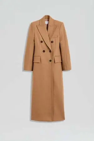 Scanlan Theodore Tailored Virgin Wool Blend Coat - Camel