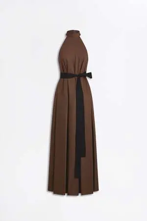 Scanlan Theodore Parachute Cotton Pleat A-line Dress - Cocoa