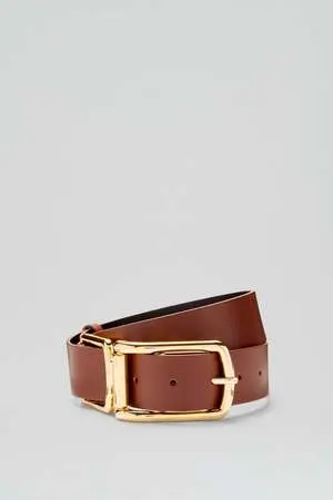 Scanlan Theodore Saddle Buckle Leather Belt 3.5 - Brandy