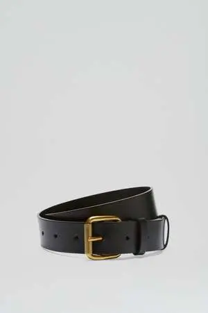 Scanlan Theodore Roller Buckle Leather Belt - Black