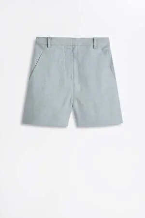 Scanlan Theodore Linen Thigh Length Short - Pale.blue