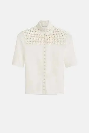Scanlan Theodore Crepe Knit Daisy Top