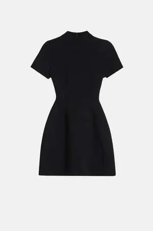 Scanlan Theodore Crepe Knit Peplum Mini Dress