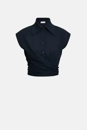 Scanlan Theodore Crepe Knit Wrap Shirt