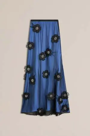 Scanlan Theodore Poppy Beaded Full Length Skirt