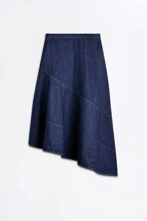 Scanlan Theodore Denim Asymmetrical Midi Skirt