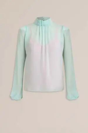 Scanlan Theodore Silk Gathered Sleeve Blouse