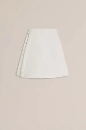 Scanlan Theodore Crepe Knit Daisy Wrap Mini Skirt