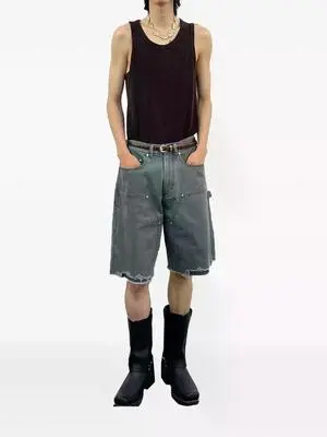 TONYWACK Distressed Hem Denim Shorts