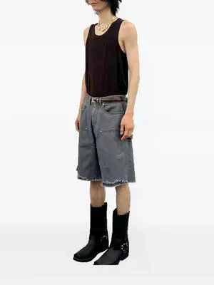 TONYWACK Distressed Hem Denim Shorts