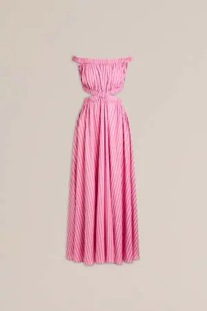 Scanlan Theodore Stripe Voile Dress - Pink.raspberry