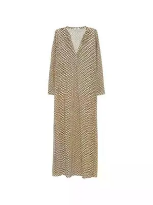 SIYU V-neck Printed Maxi Dress