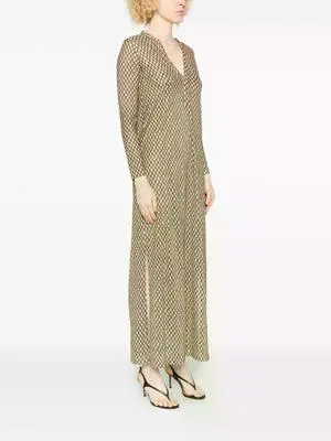 SIYU V-neck Printed Maxi Dress