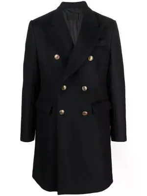Prada Double-breasted Peak-lapel Coat