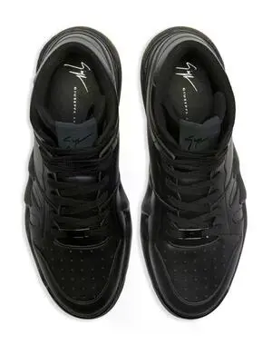 GIUSEPPE ZANOTTI Talon Perforated High-top Sneakers - Black