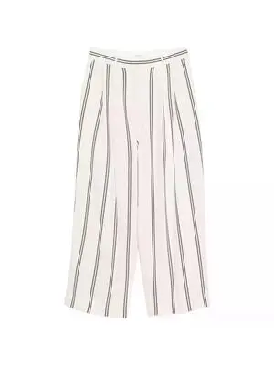 PSOPHIA Stripe-pattern Pleated Trousers