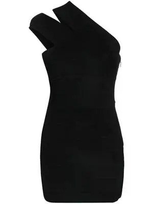 Herve Leger Icon One-shoulder Panelled Minidress