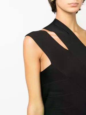 Herve Leger Icon One-shoulder Panelled Minidress