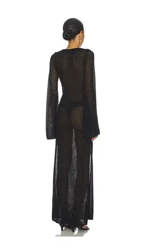 Bardot Bryn Crochet Maxi Dress - Black
