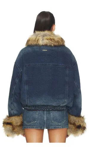 We11Done Faux Fur Trimmed Denim Jacket