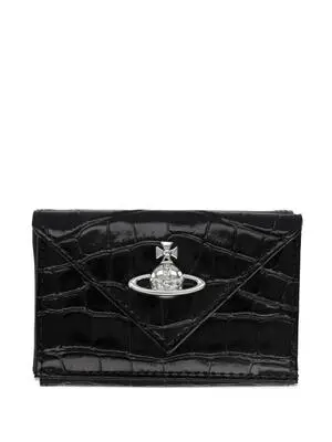 VIVIENNE WESTWOOD Orb-detail Croco-effect Wallet - Black