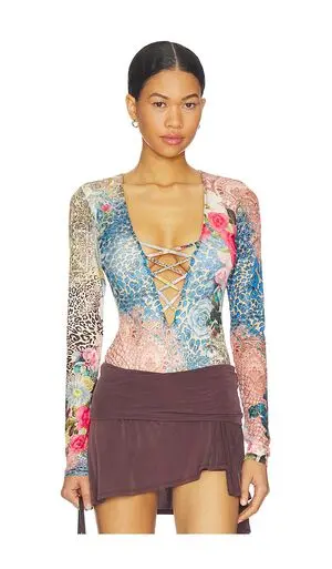 AFRM Eaton Bodysuit - Iris Patchwork