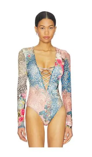 AFRM Eaton Bodysuit - Iris Patchwork