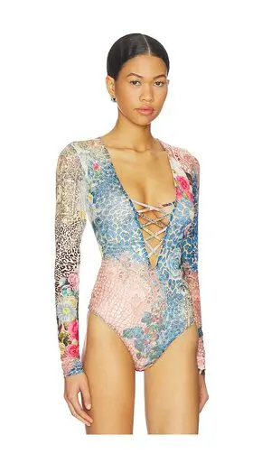 AFRM Eaton Bodysuit - Iris Patchwork