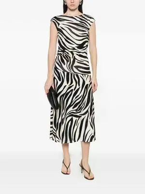 Marella Zebra-pattern Midi Dress