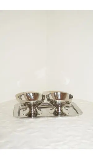 HUEGAH HOME Frida Bowl Set Of 2 In Metallic Silver