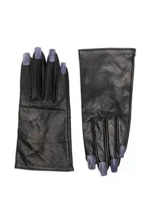 Yohji Yamamoto Leather Five Finger Gloves - Black