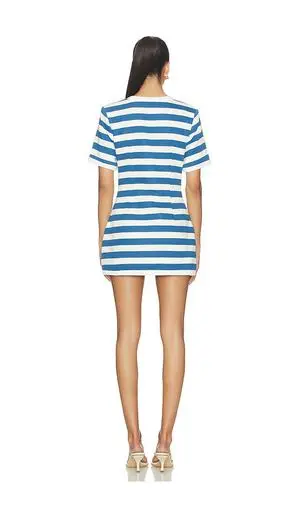 MAUDE CLUB Taylor Striped Dress - Blue Stripe