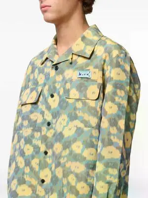 Marni Floral-print Logo-patch Shirt