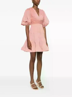 Zimmermann Pleated V-neck Mini Dress