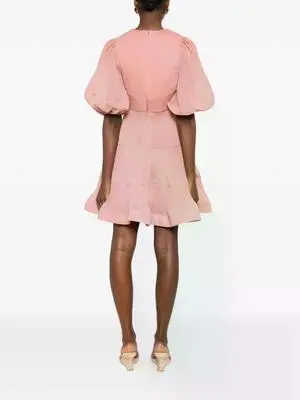 Zimmermann Pleated V-neck Mini Dress