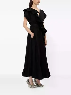 MSGM Ruffled V-neck Dress