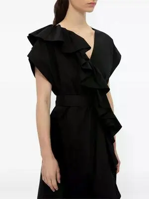 MSGM Ruffled V-neck Dress