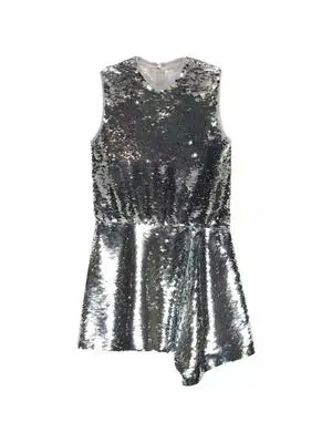 MSGM Sequin Sleeveless Dress - Silver