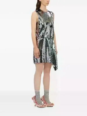 MSGM Sequin Sleeveless Dress - Silver