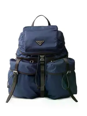 Prada Re-nylon Buckled Backpack - Blue