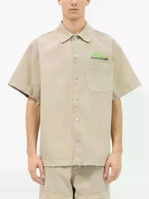 MSGM Embroidered Pocket Shirt - Neutrals
