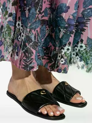 COACH Holly Quilted Logo Sandals
